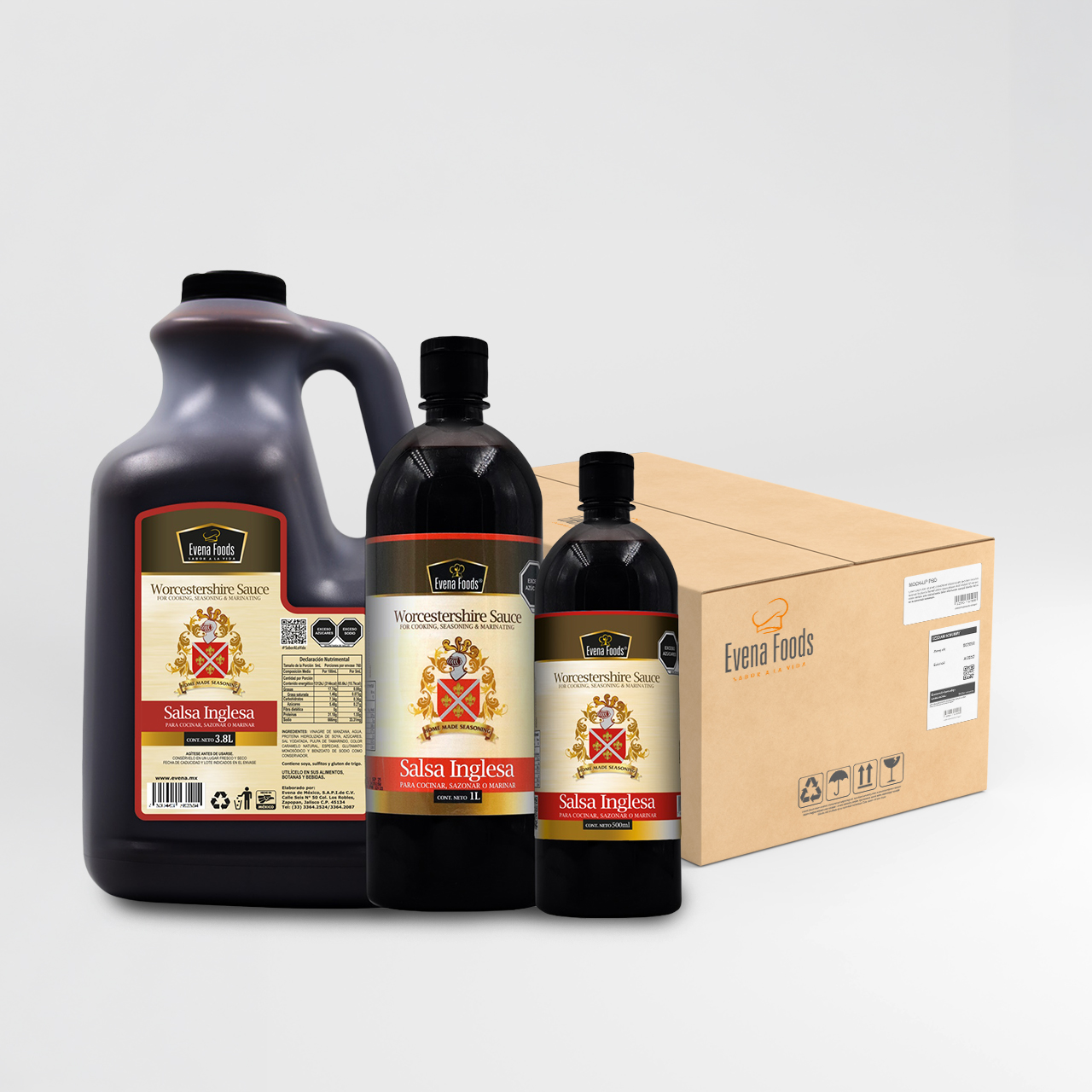 Salsa Inglesa Evena Foods - Caja - Evena